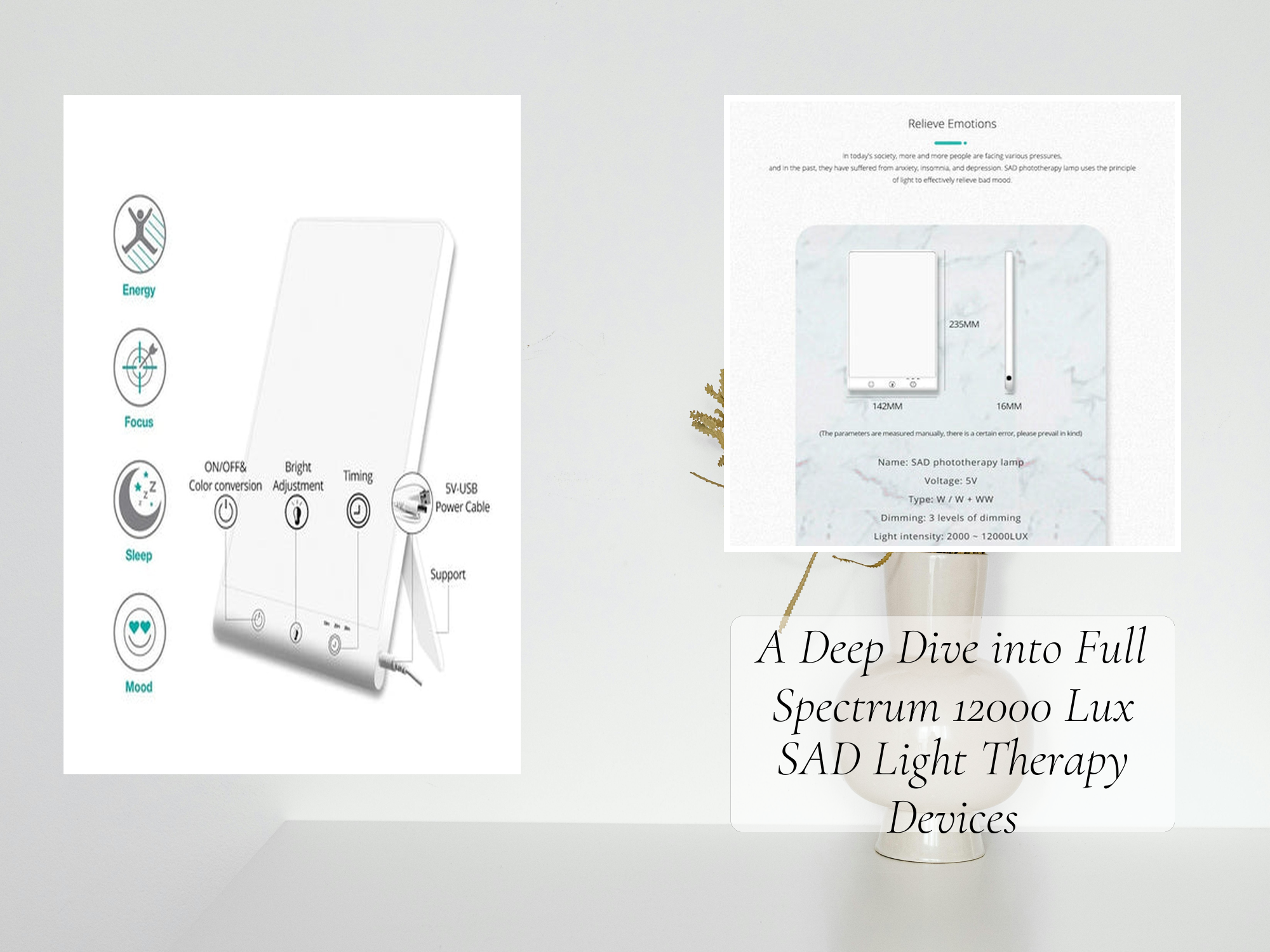 A Deep Dive into Full Spectrum 12000 Lux SAD Light Therapy Devices – KentDO