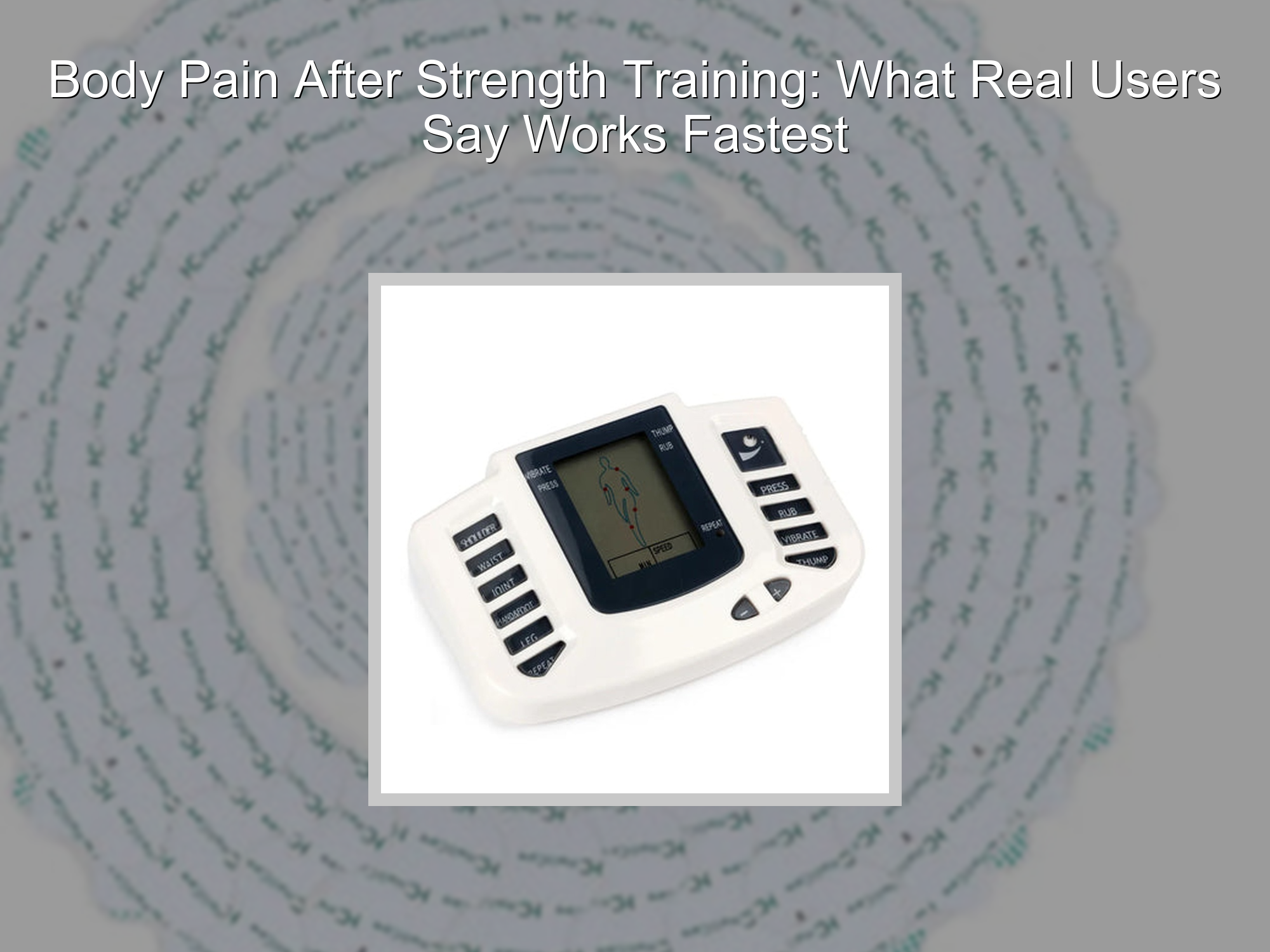 Body Pain After Strength Training: What Real Users Say Works Fastest ...