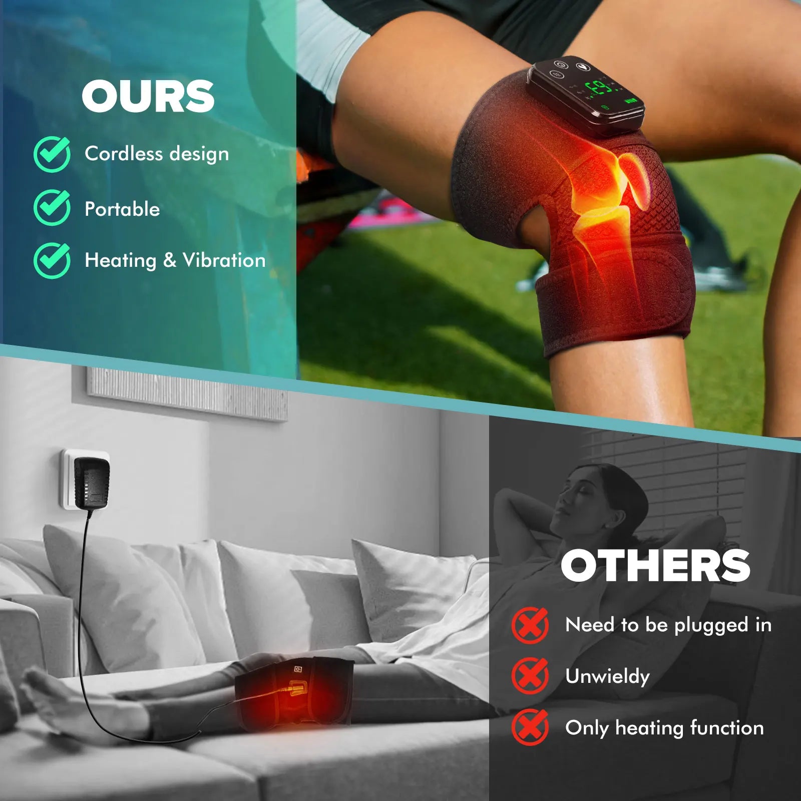 Knee Heating Massager – Vibration Heat for Joint Relief – KentDO ...